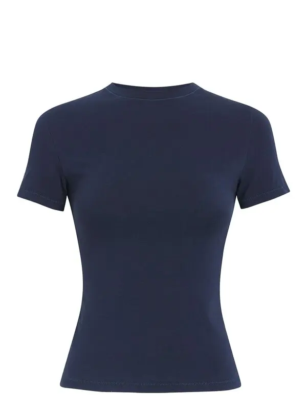 SKIMS Cotton Jersey Short-sleeve T-shirt - Navy
