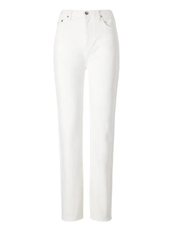 Loulou De Saison Jude Organic Mid-rise Straight-leg Jeans - Neutrals