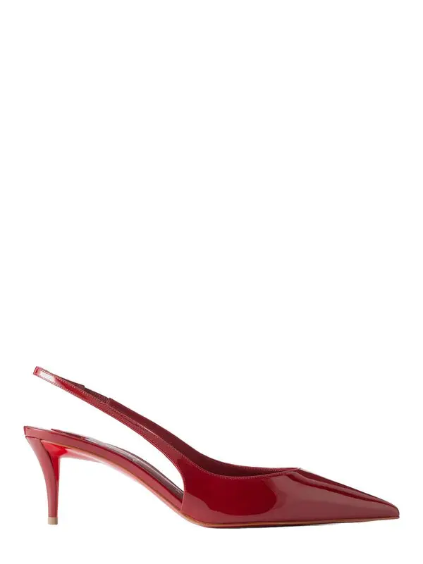 CHRISTIAN LOUBOUTIN Miss Z 60 Patent Leather Slingbacks - Red