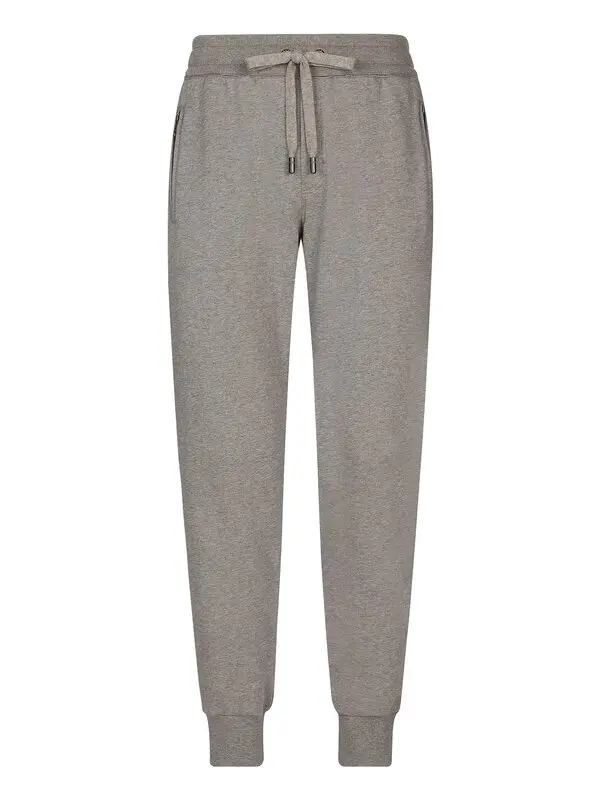 Dolce & Gabbana Jersey Jogging Pants With Branded Tag Pants And Shorts Gray - Grey