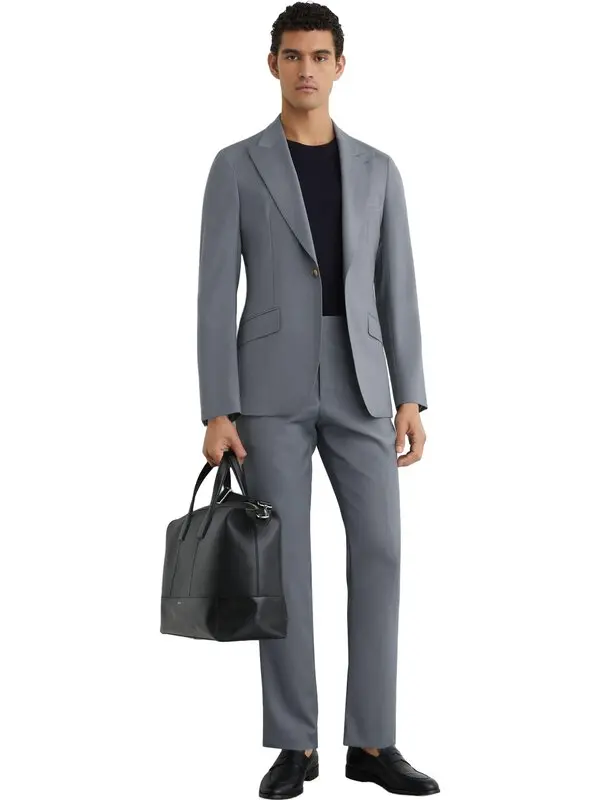 REISS Classic Fit Virgin Wool Classic-fit Suit Trousers - Soft Blue
