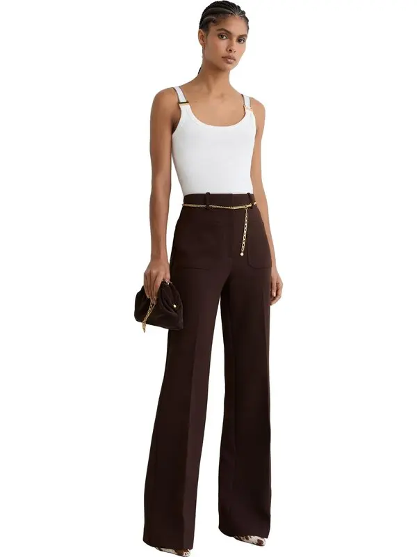 REISS Hardware-detail Vest - White/camel