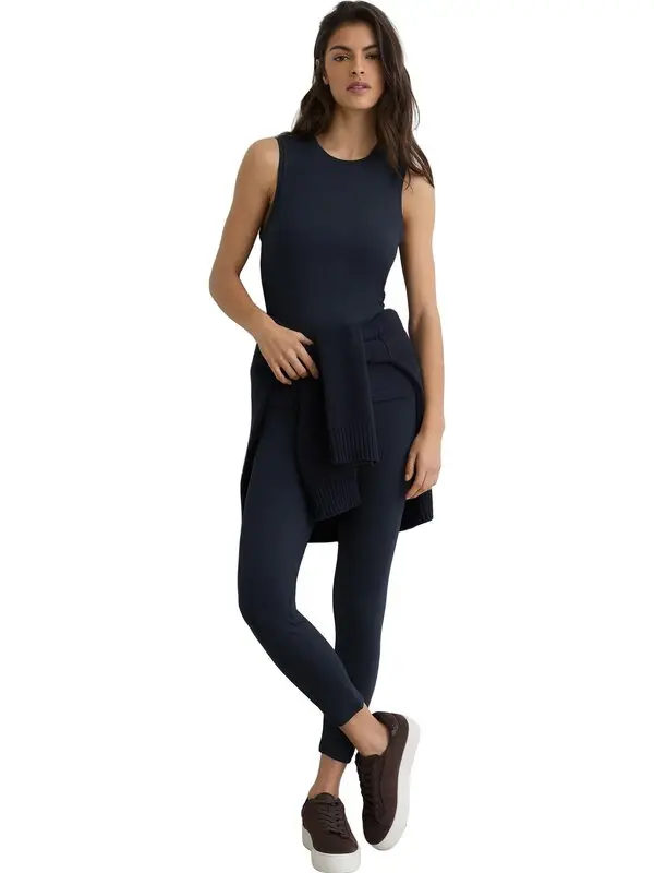 REISS High-waisted Full-length Leggings - Navy
