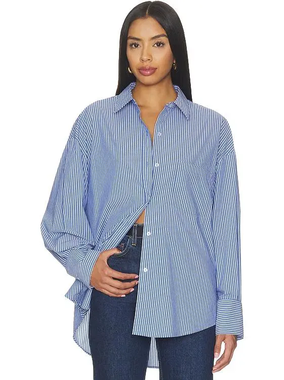 WAO Poplin Button Up Shirt - Blue