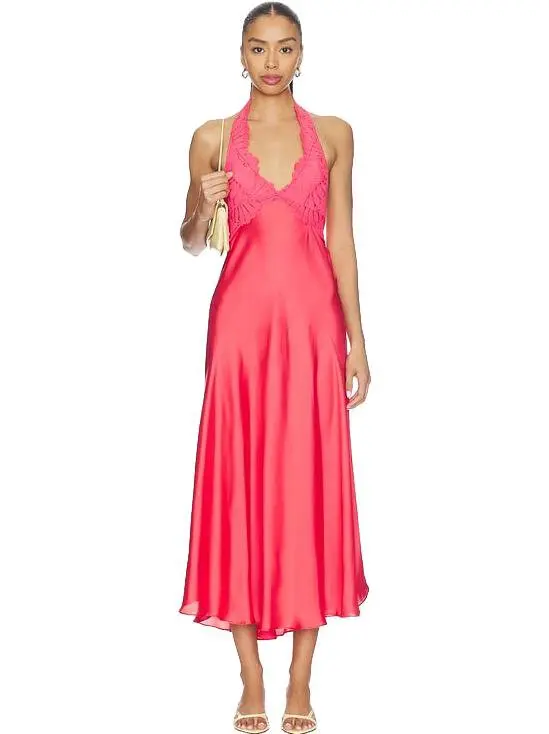 Free People Petal Party Midi Slip Dress In . Also - Red