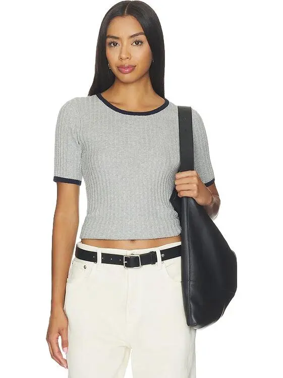 Closed Crew Neck Short Sleeve In . Also - Grey