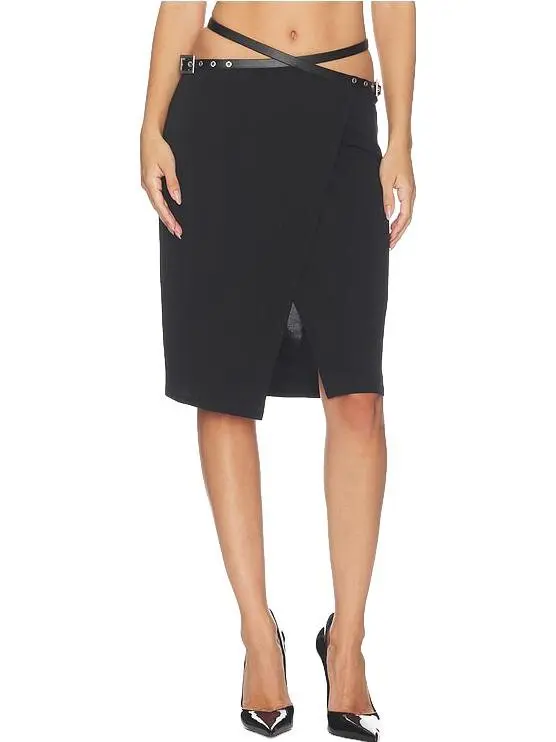 HAELO Belted Wrap Skirt In . Also - Black