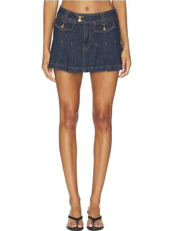 Blanknyc Denim Pleated Skirt In . Also - Blue
