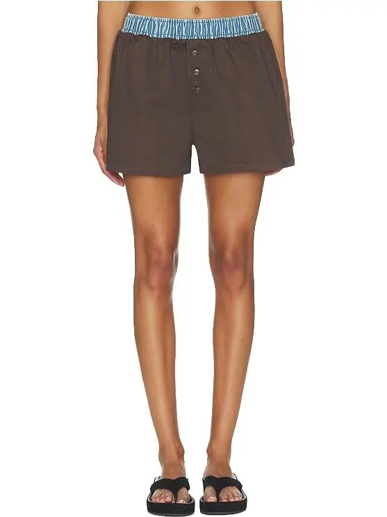SEROYA Tama Poplin Short In . Also - Brown