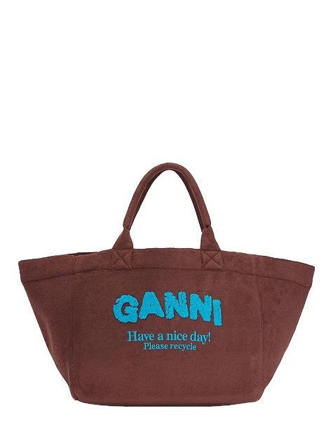 GANNI Xxl Shopper Beach Resort - Brown