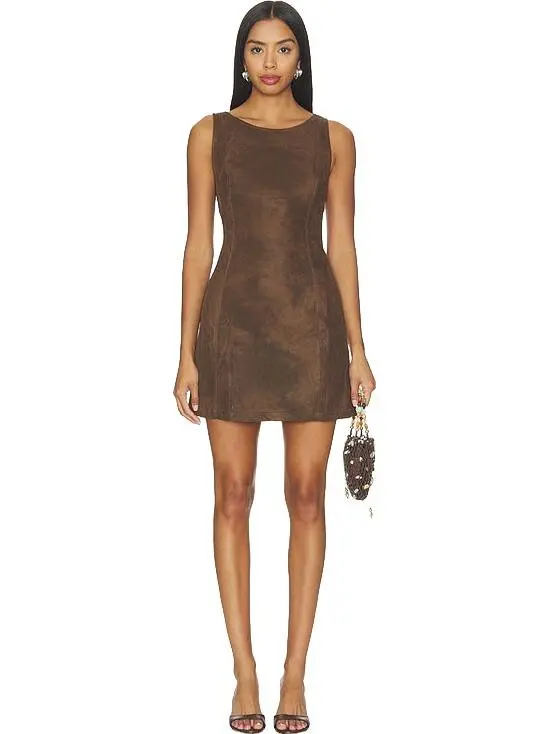 Free People Atlas Suede Mini Dress In . Also - Chocolate