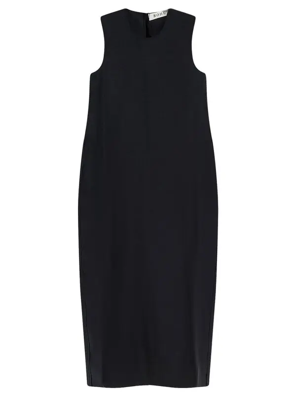 RÓHE Hourglass Linen And Silk Blend Long Dress - Black