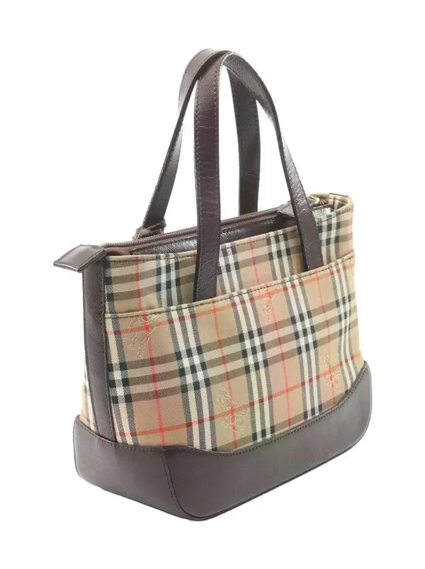 Burberry Haymarket Check Canvas Tote - Neutrals