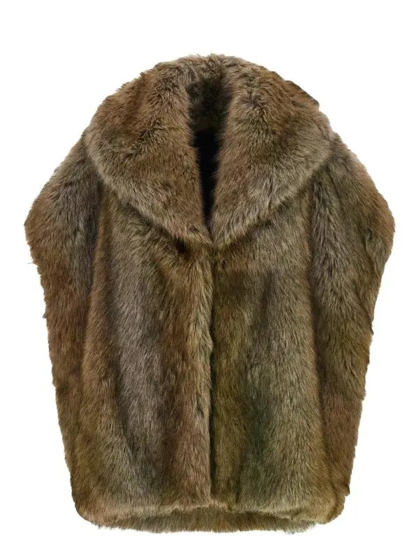 B&B COUTURE Brigitte Faux-fur Vest - Brown