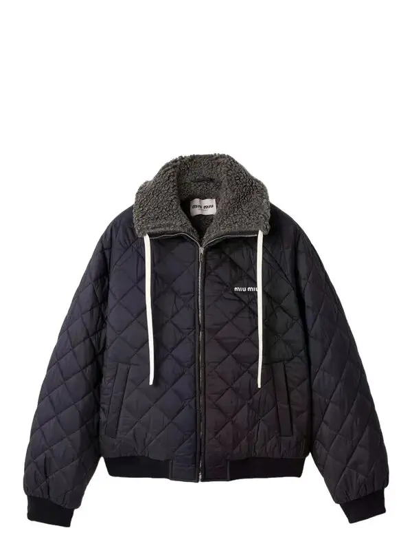 Miu Miu Technical-pongé Down Jacket - Blue
