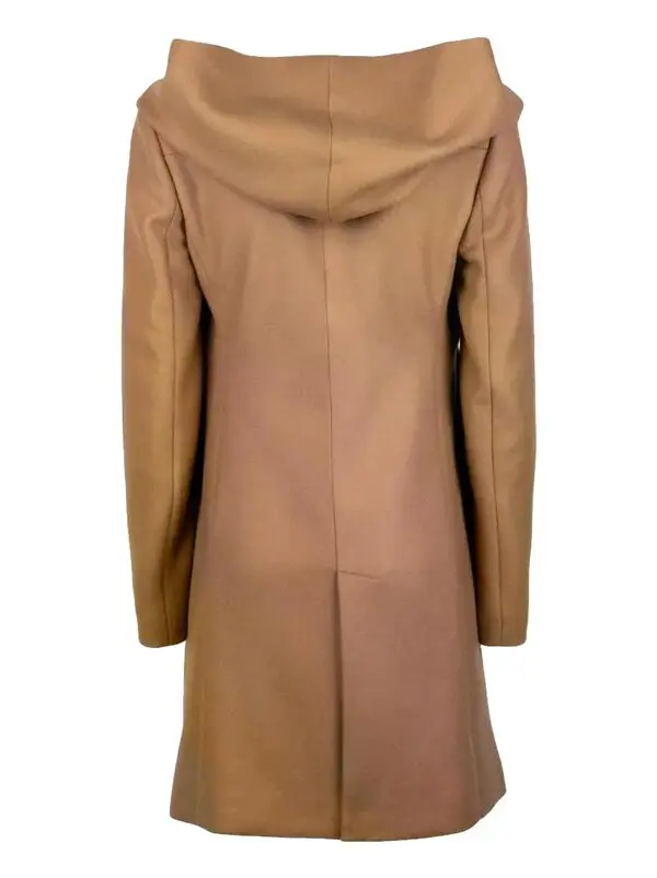 FAY Hooded Lobster-claw Fastening Coat - Brown