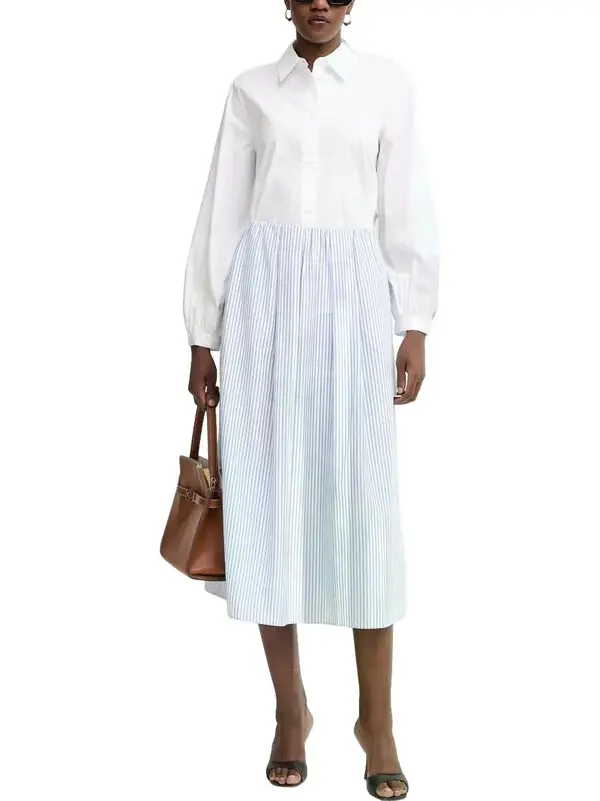 Armani Exchange Vertical-stripe Pleated Skirt - Blue