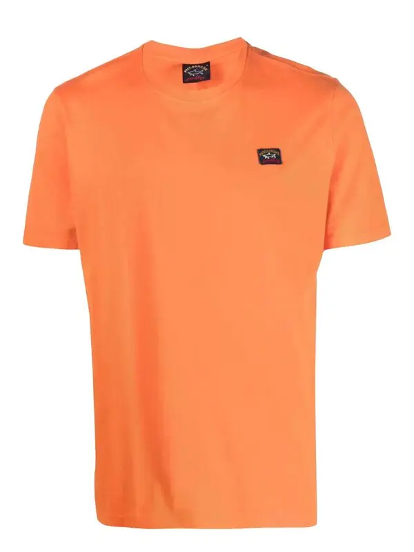 Paul & Shark Logo-patch Cotton T-shirt - Orange
