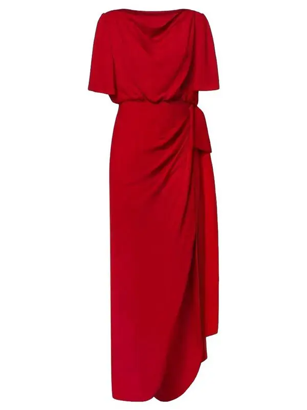 Valentino Garavani Draped-detail Silk Dress - Red