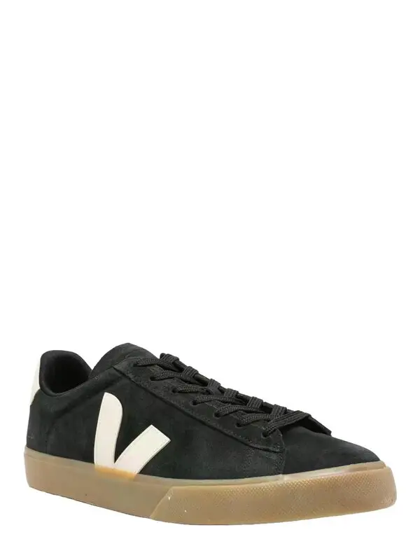 VEJA Suede Logo Patch Lace-up Sneakers - Black