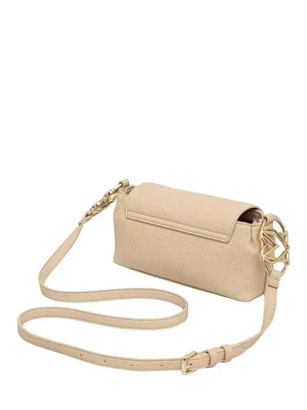Moschino Logo-plaque Pebbled Cross Body Bag - Neutrals