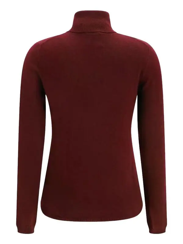 ALLUDE Turtleneck Ribbed-trim Sweater - Red