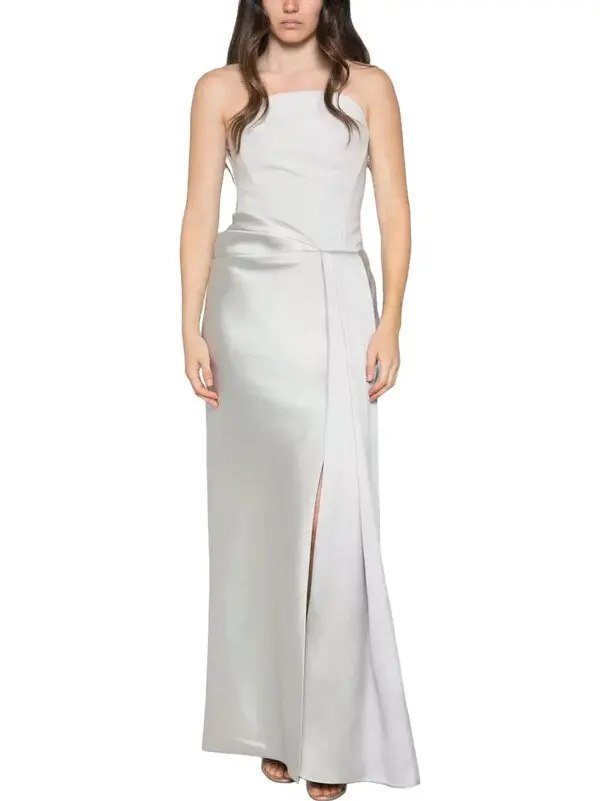 Solace London Seri Strapless Draped Maxi Dress - Silver