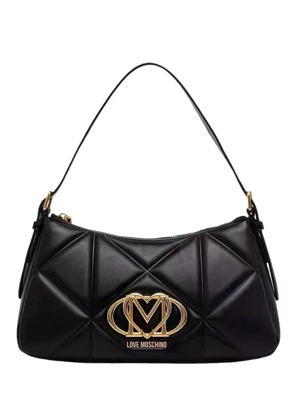 Moschino Quilted Logo-plaque Tote Bag - Black