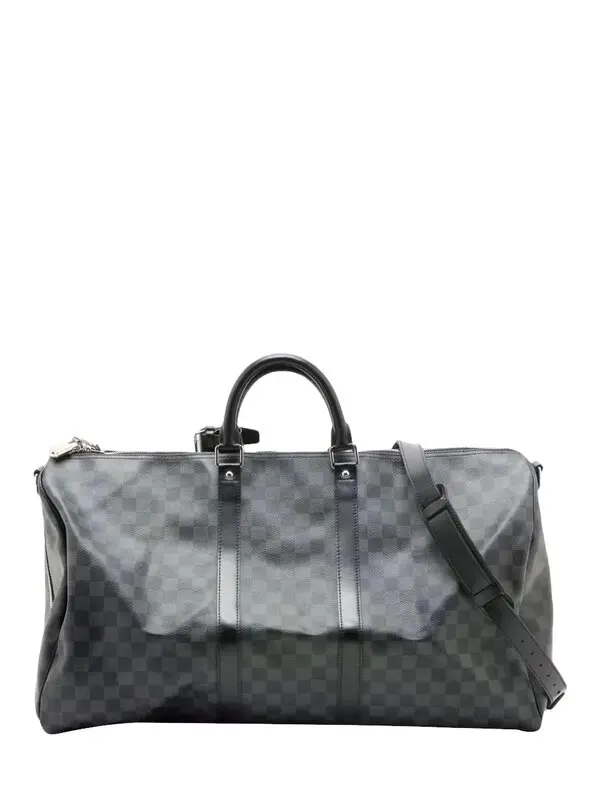 LOUIS VUITTON 2013 Damier Graphite Keepall Bandouliere 55 Travel Bag - Grey
