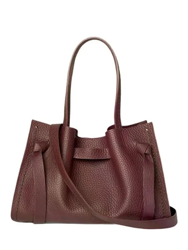 VISONA` Visona Vittoria Grained-leather Knotted Tote Bag - Red