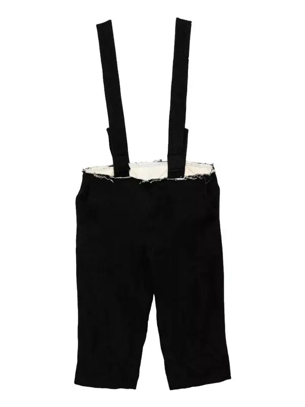 Comme Des Garçons Frayed-edge Suspenders Trousers - Black