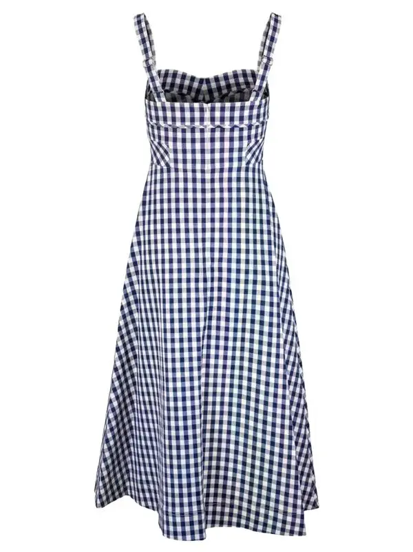 Veronica Beard Aila Gingham-print Midi Dress - Blue