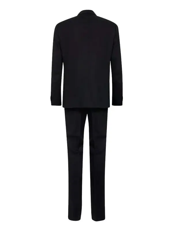 LARDINI Double-breasted Peak-lapels Suit - Black
