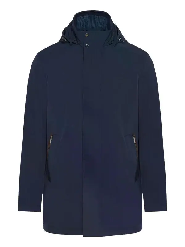 Paul & Shark Hooded Zip-fastening Coat - Blue