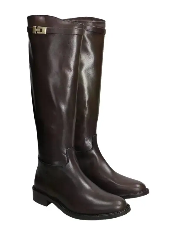 JULIE DEE Buckle-detail Knee-high Boots - Brown