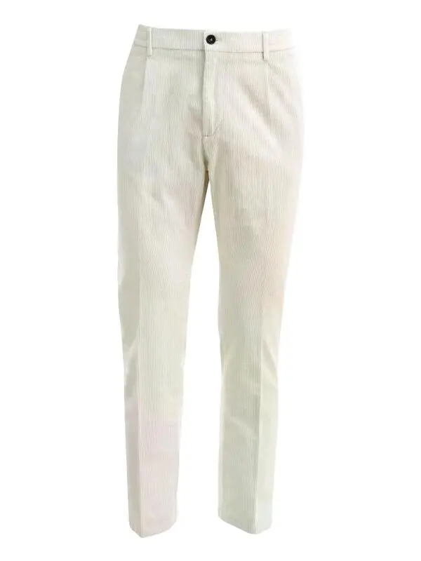 CRUNA Ivory Corduroy Pleated Trousers - Neutrals
