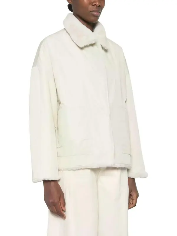 ROSSO 35 Faux-fur Collar Jacket - Neutrals
