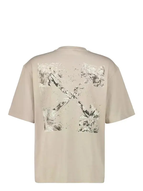 Off-White Arrows-print Cotton T-shirt - Neutrals