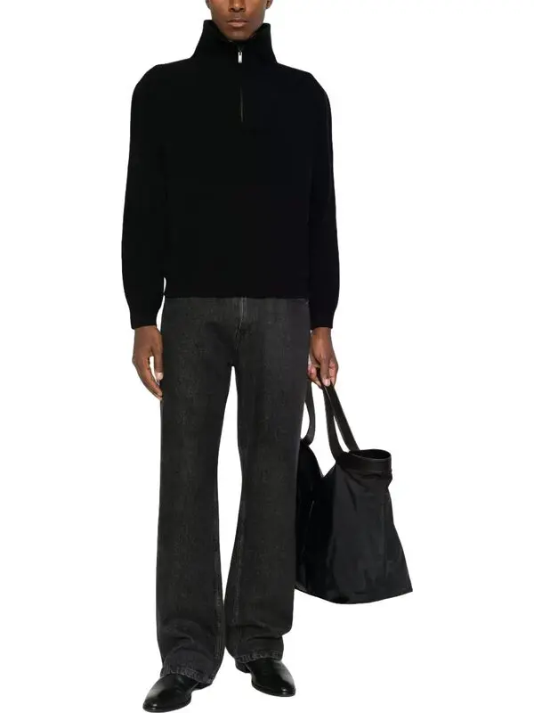 Saint Laurent Ribbed-knit Crew-neck Sweater - Black