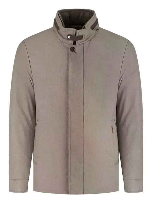 MOORER High-neck Button-fastening Coat - Brown