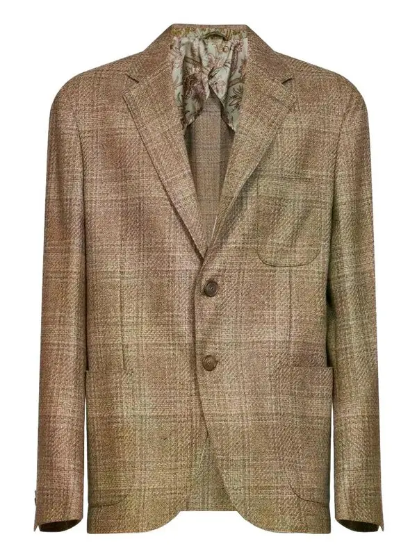 Etro Plaid-pattern Blazer - Brown