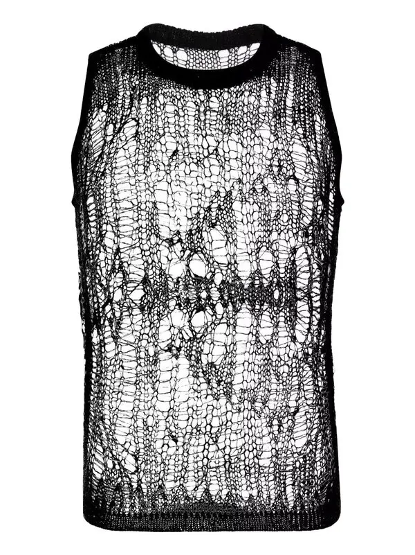 Rick Owens Open-knit Tank Top - Black