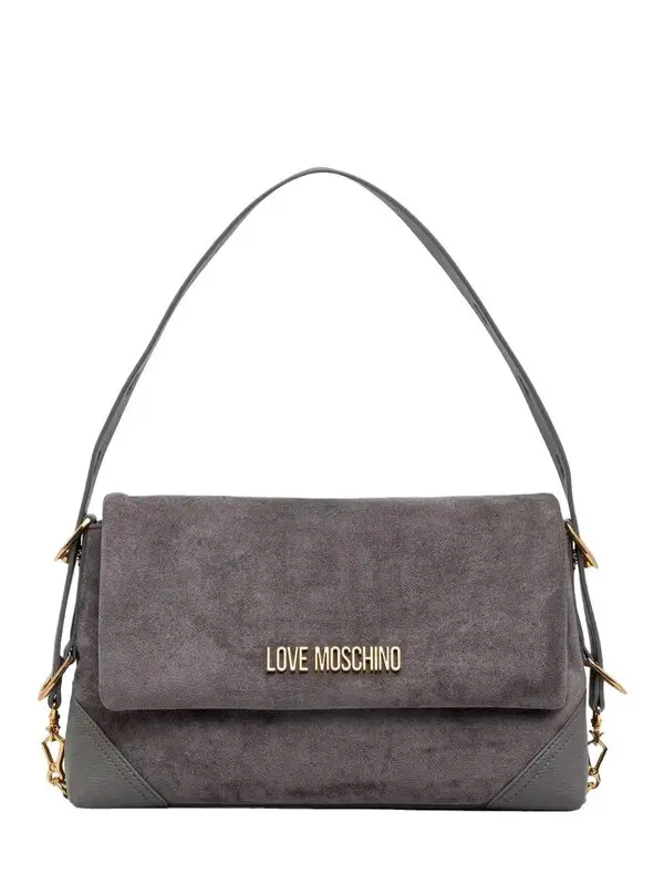 Moschino Logo-plaque Foldover Tote Bag - Grey