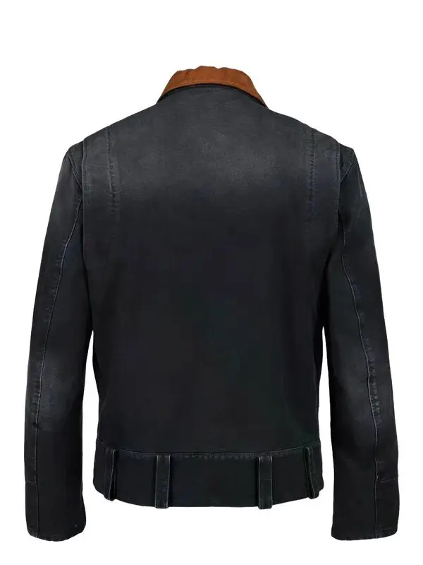 Marni Logo-embroidered Contrast Collar Jacket - Black