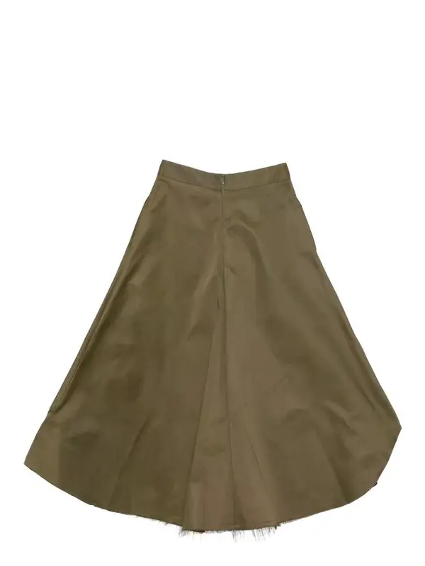 SONG FOR THE MUTE Frayed-edge A-line Midi Skirt - Brown