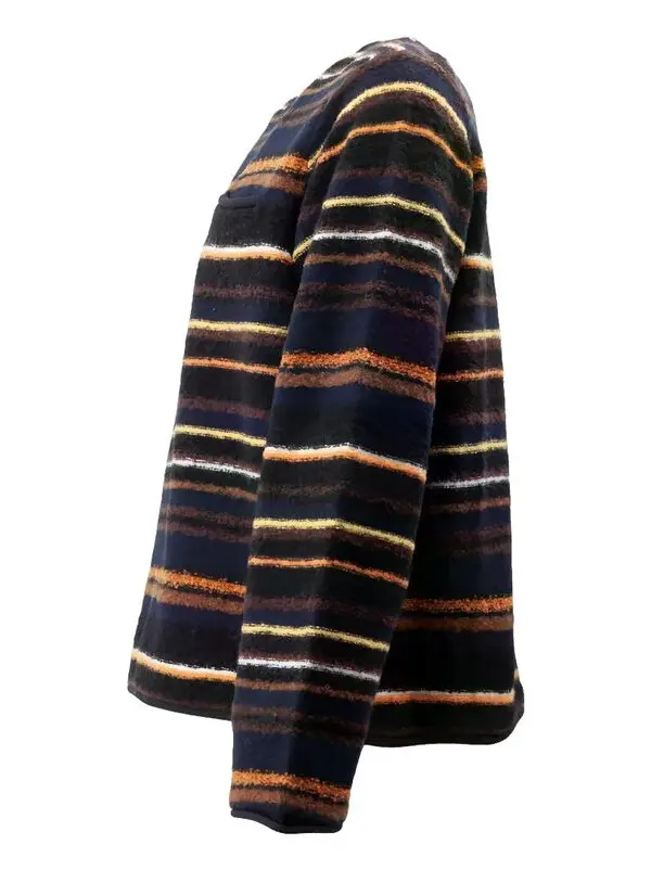 Sacai Horizontal Stripe Crew Neck Sweater - Brown