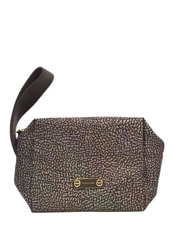 Borbonese O.p. Print Clutch Bag With Wrist Strap - Brown