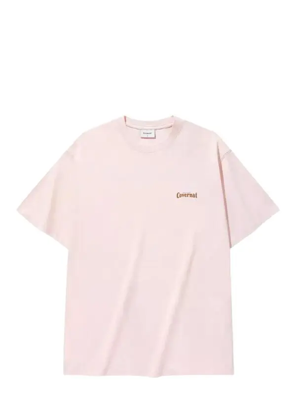 COVERNAT Surfing Motion Graphic-print Cotton T-shirt - Pink