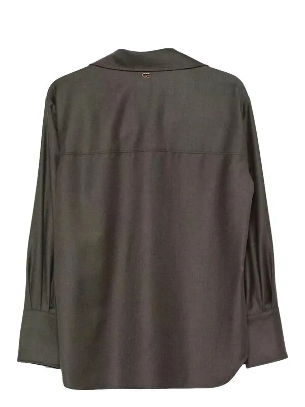 Agnona Chest-pocket Long-sleeve Blouse - Grey
