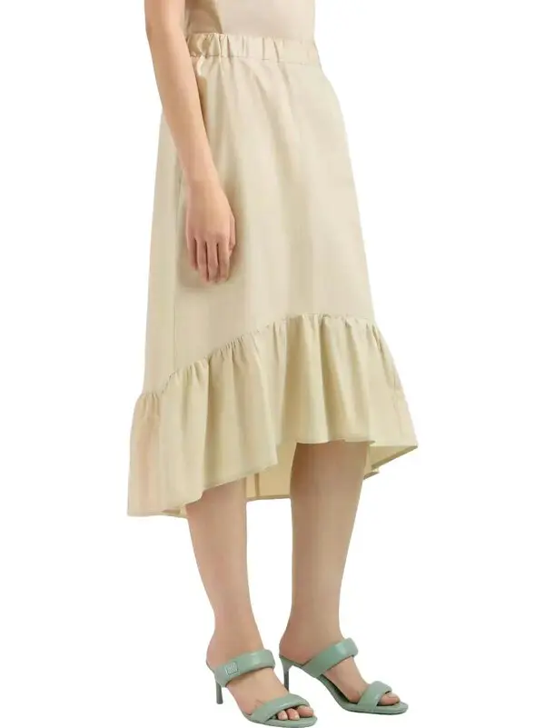 Armani Exchange Ruffled Asymmetric Skirt - Neutrals